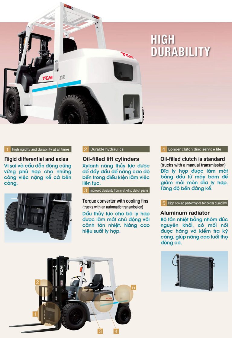 Xe nâng dầu 5 tấn TCM - FD50 - TCM Forklift Vietnam - Xe nâng TCM